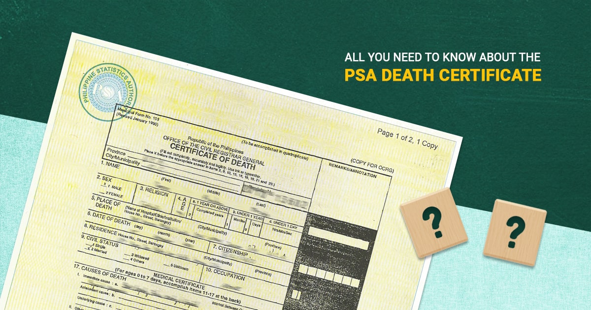 PSA Death Certificate Registration