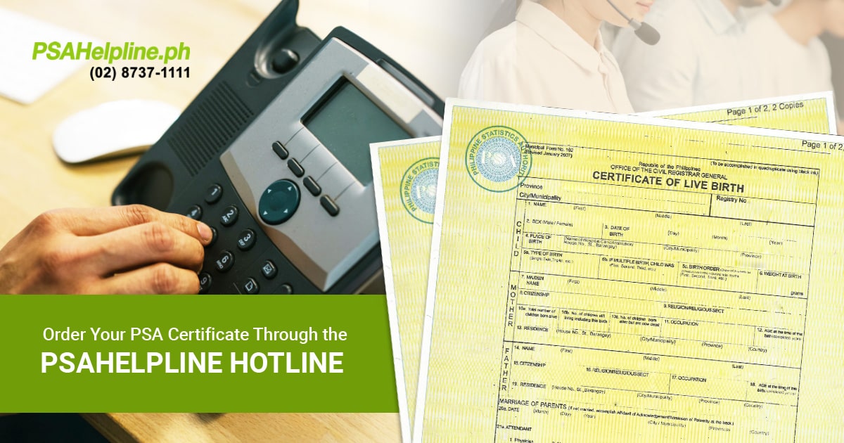 How to order your PSA certificate over the phone