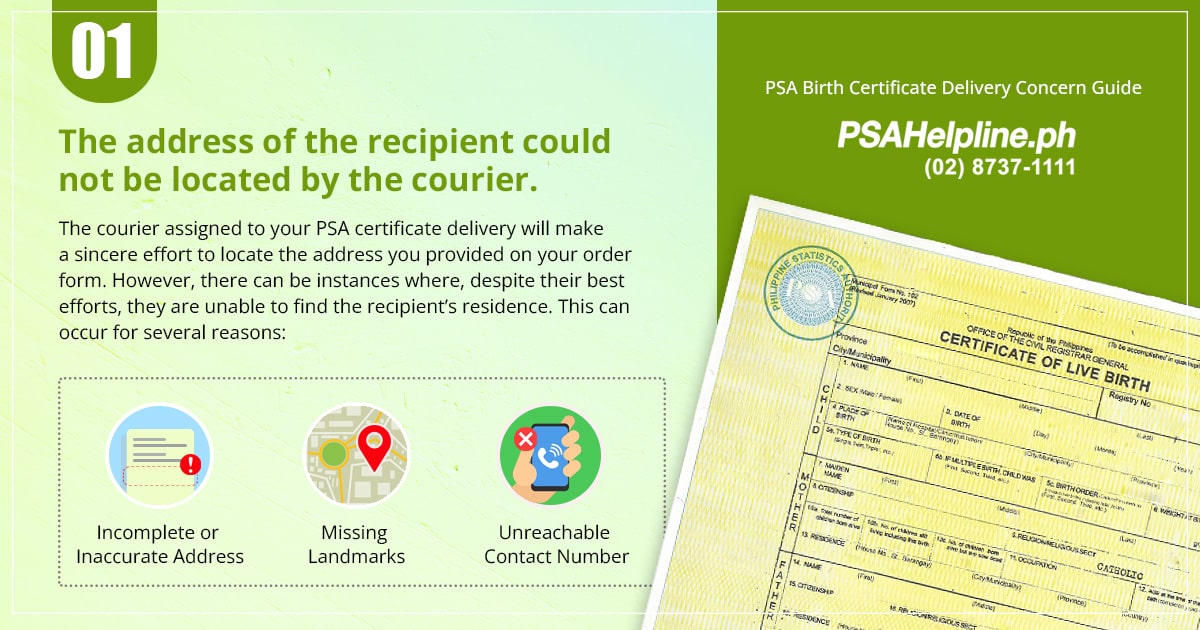 PSAHelpline Delivery Concern Guide