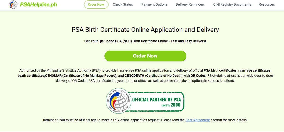 PSA Online: Order PSA Birth, Marriage, Death Certificates