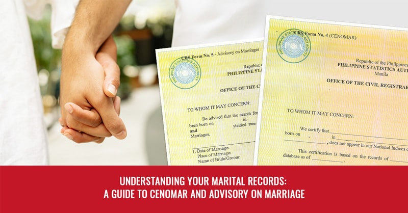 PSA CENOMAR and Advisory on Marriage